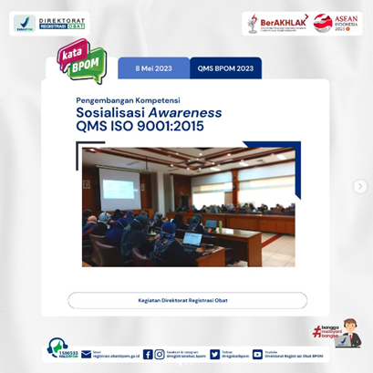 BPOM - Sosialisasi Awareness QMS ISO 9001:2015 (8 Mei 2023)